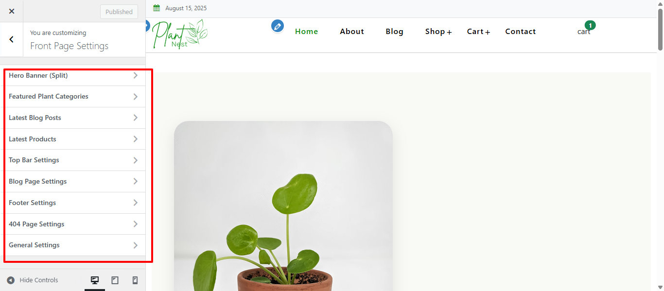 Plant Nest Free Theme Documentation - CA Wordpress Themes